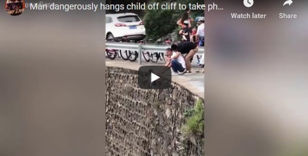 Man dangles small boy over cliff for "unique" photo - Capture magazine
