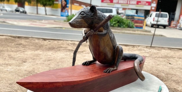 Stolen: 'Old Man Rakali' sculpture torn from streetscape - Australian ...