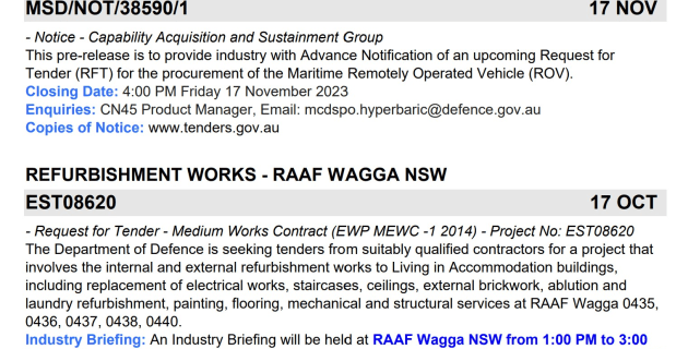 ADM Premium 747 Tenders - Australian Defence Magazine