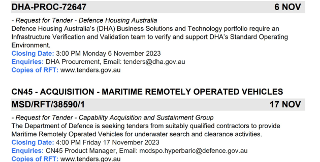 ADM Premium 749 Tenders - Australian Defence Magazine