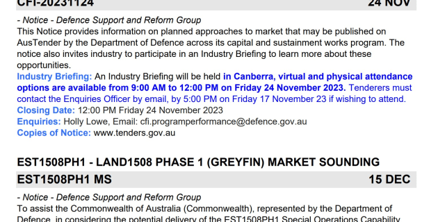 ADM Premium 754 Tenders - Australian Defence Magazine