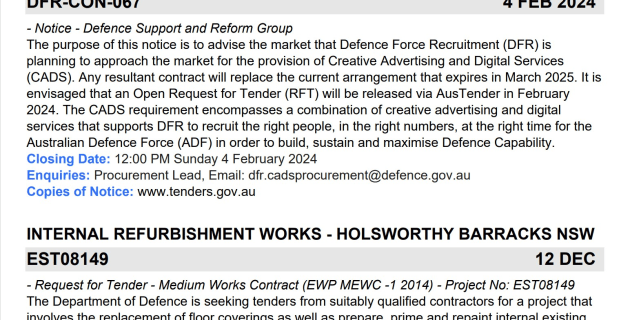 ADM Premium 755 Tenders - Australian Defence Magazine