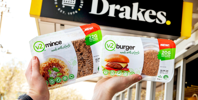 v2food makes supermarket debut with Drakes - Food & Drink Business
