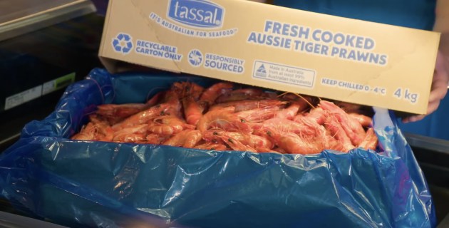 Tassal cuts EPS with Visy's cardboard prawn pack - PKN Packaging News
