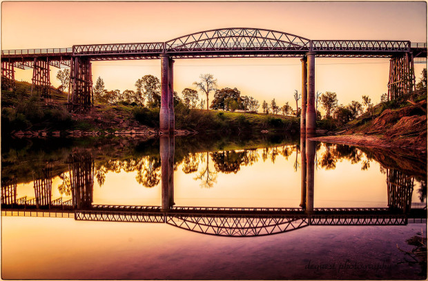 Evening falls over the Dickabram Bridge Miva. - Australian Photography