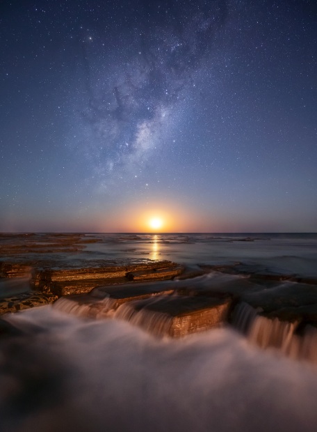 Moonrise and Milky Way - Australian Photography