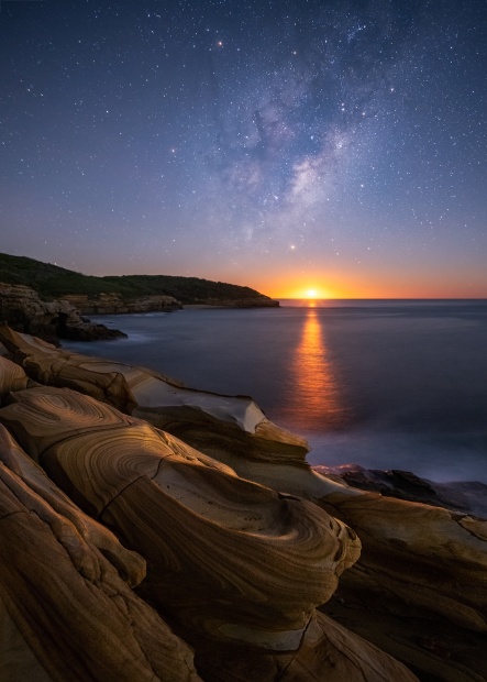 Moonrise and Milky Way - Australian Photography