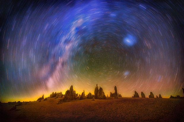 The alien Pinnacles Desert Galaxy and Star Track - Australian Photography