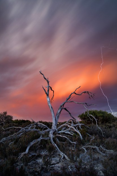 Lightning over the salt flats - The Landscape Awards