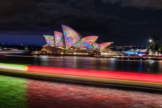 Sydney Opera House and Ferry Light Trails - Australian Photography